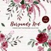 Watercolor Collection Burgundy Red for Instant Download - Etsy