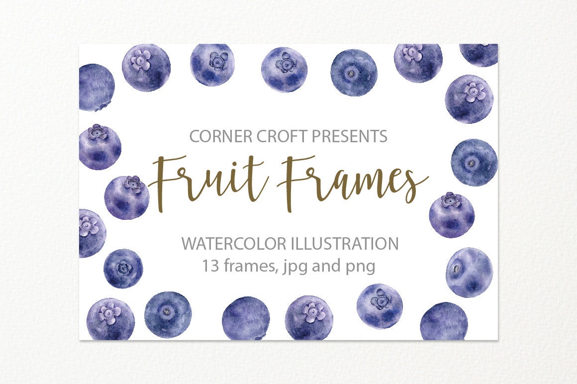 Collection of Watercolor Fruit Frames A4 for Instant Download - Etsy UK