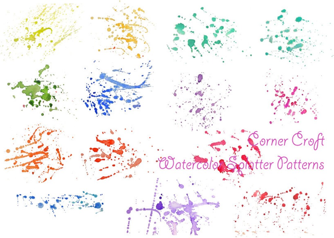 Watercolour Paint Splatter Patterns - Background Abstract Art Digital ...