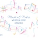Watercolor Clip Art Musical Notes Musical Symbols Colorful | Etsy