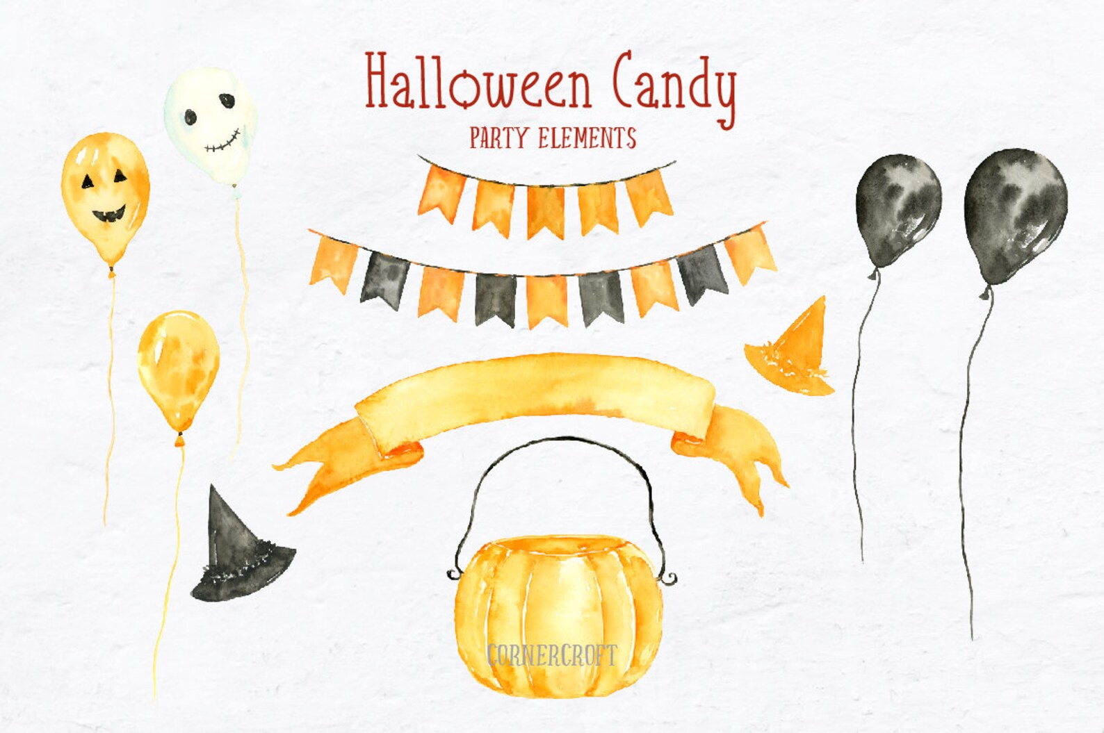 Halloween Candy Watercolor Clipart Halloween Sweets - Etsy UK