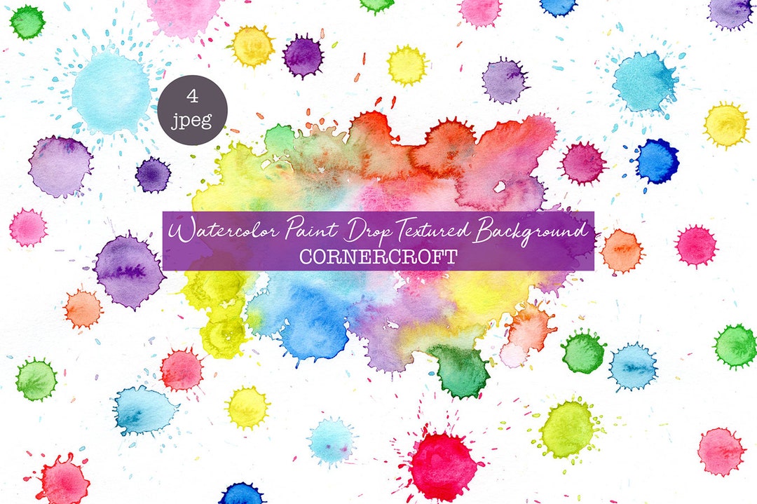 Watercolor Paint Drop Effect Background for Instant Download - Etsy
