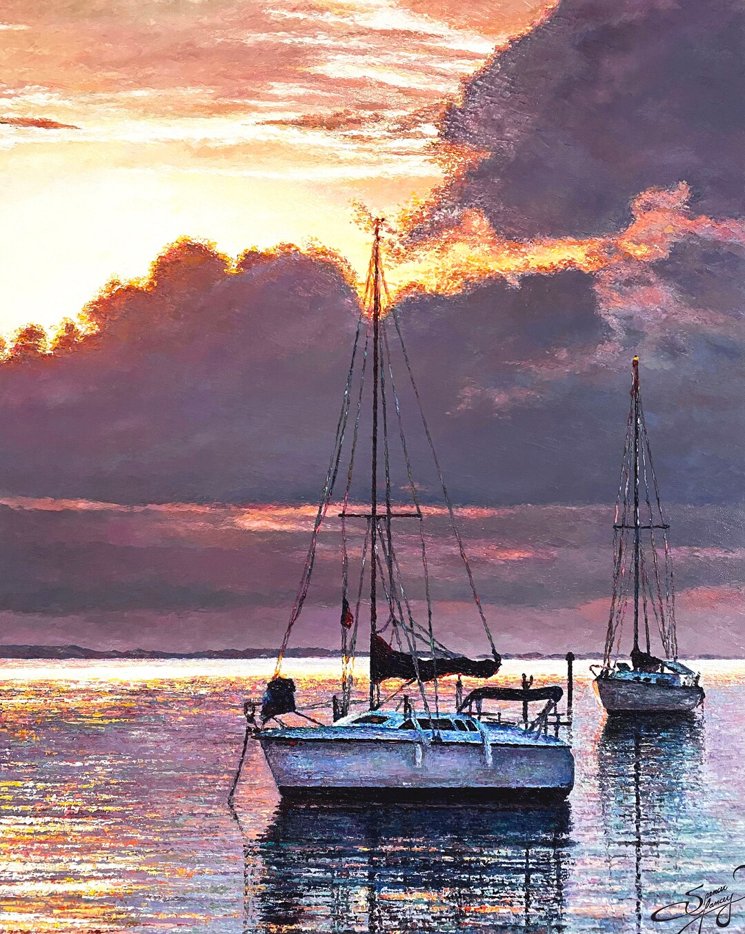 Last Light Print- Sailing Print- Sailboat Art- Print of Original ...