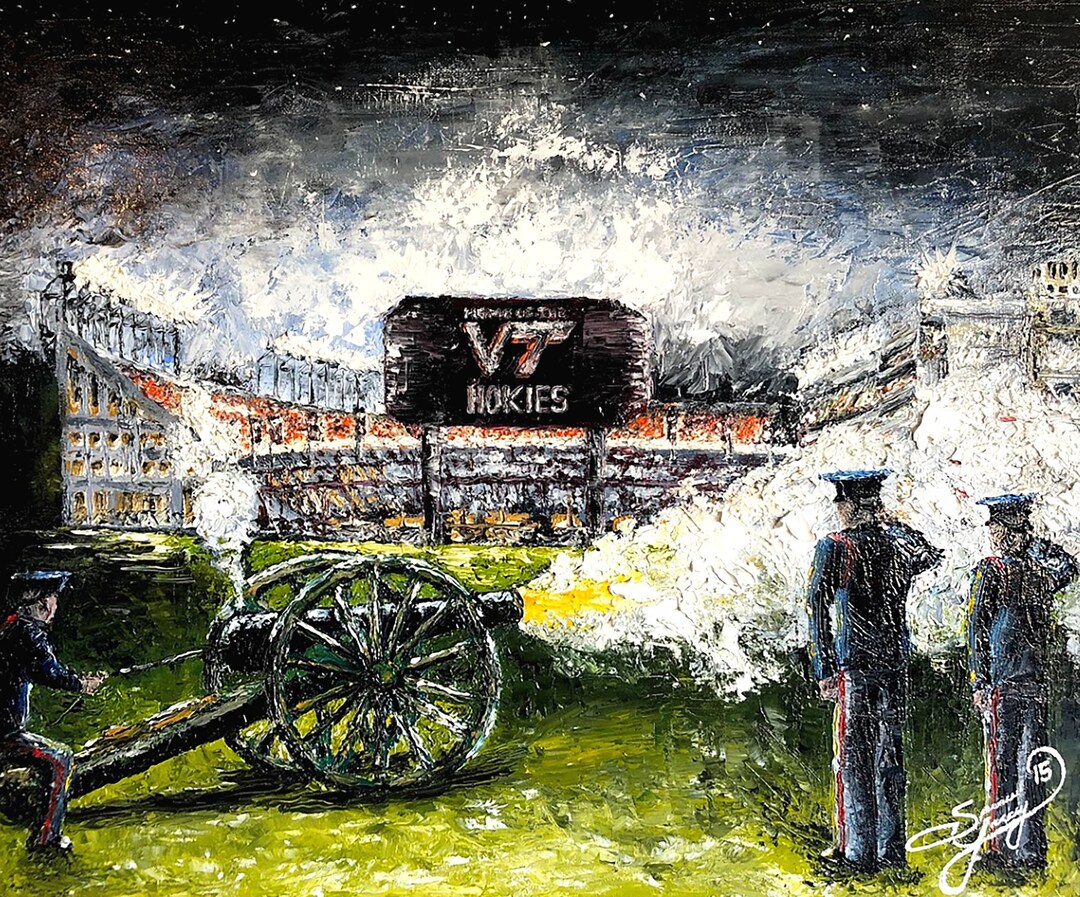 Virginia Tech Print- Skipper Cannon Print- Skipper's Celebration ...