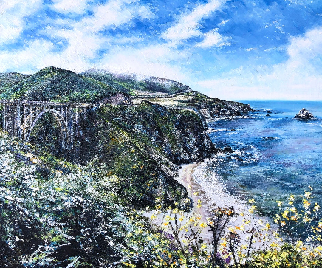 PRINTS of Original Palette Knife Oil Painting-bixby at Big Sur ...