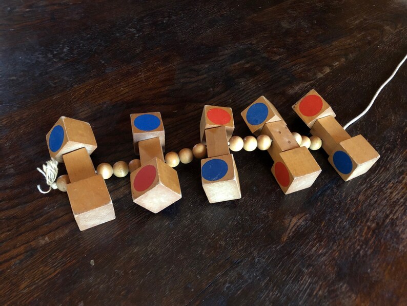 Modernist Wooden Abstract Pull Toy From Creative Playthings in Original ...