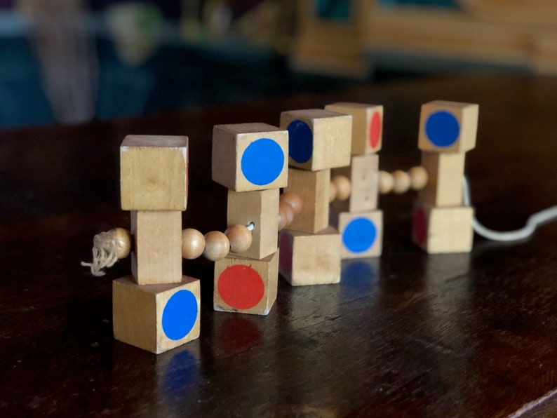Modernist Wooden Abstract Pull Toy From Creative Playthings in Original ...