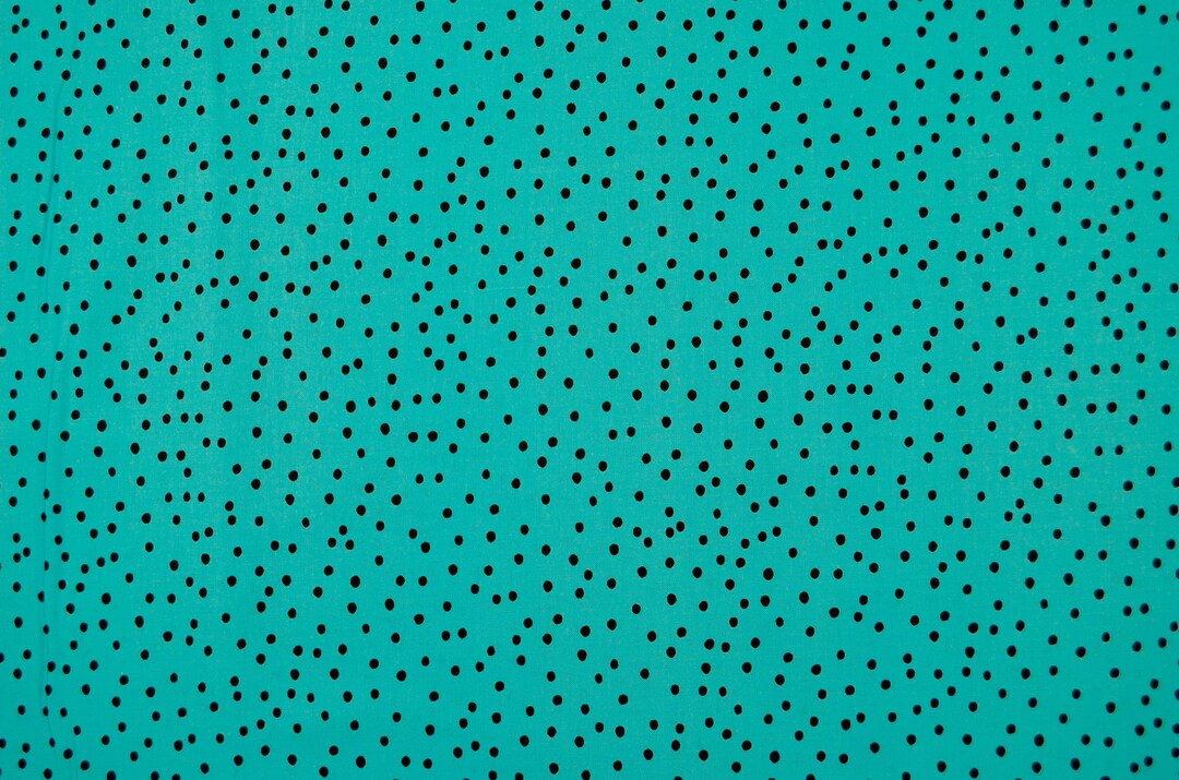 Turquoise Dinky Dots by Loralie Designs - Black Dots on Vibrant ...