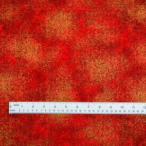 Red - Shimmer - Timeless Treasures - Red & Gold Abstract Design ...