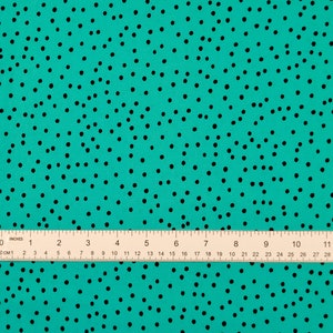 Turquoise Dinky Dots by Loralie Designs - Black Dots on Vibrant ...