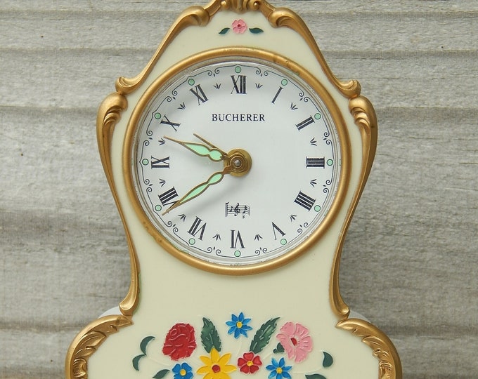 Vintage Bucherer Musical Wind-up Alarm Clock, Working ~ Lador Swiss ...