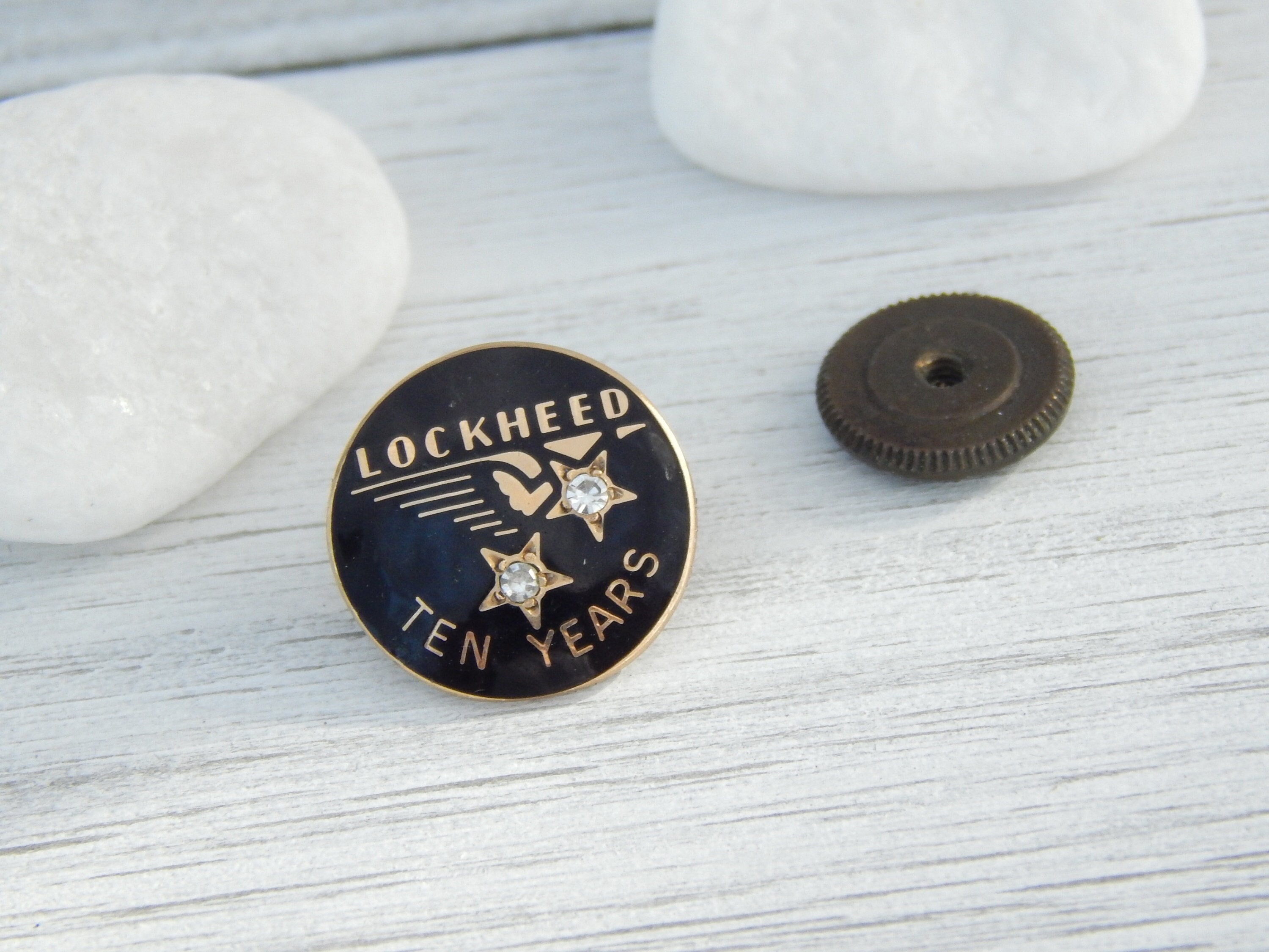 Vintage Lockheed 10k Gold & Genuine Gemstone 10 Year Service - Etsy