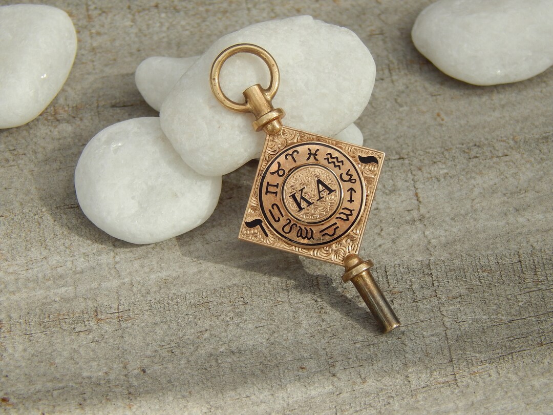 Vintage 10k Gold Kappa Alpha Society Fraternity Pocket Watch Key Winder ...