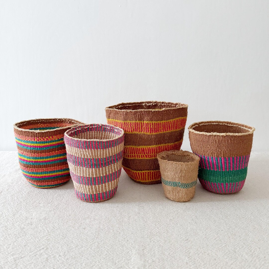 Fine Weave African Storage Basket // Kenya Kiondo Basket // Woven Sisal ...