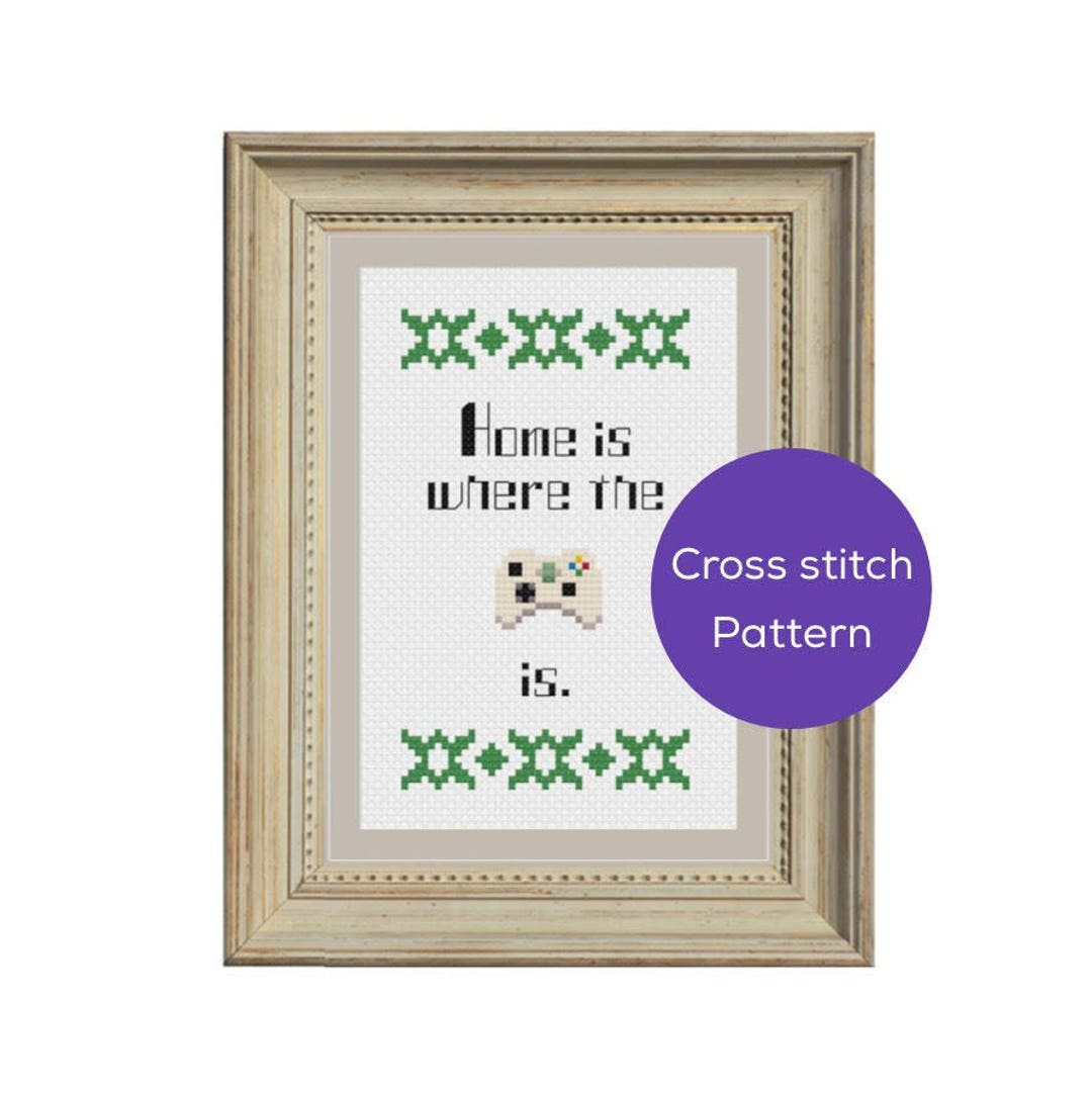 Home is Where the Xbox Controller is Cross Stitch Pattern - Etsy