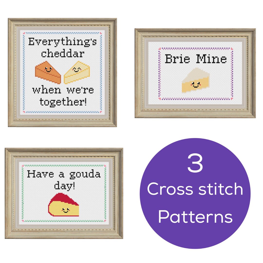 Cheesy Puns Cross Stitch Patterns - Etsy