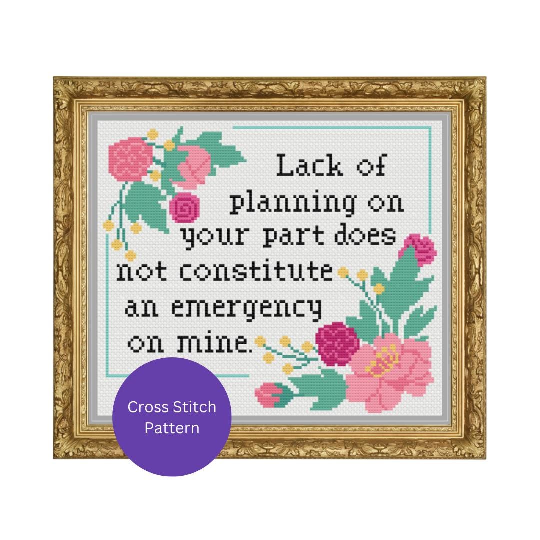 Lack of Planning Cross-stitch Pattern - Etsy