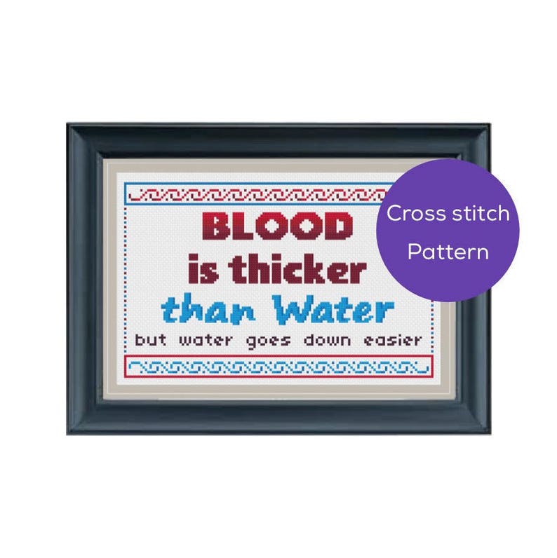 Blood and Water Cross Stitch Pattern - Etsy