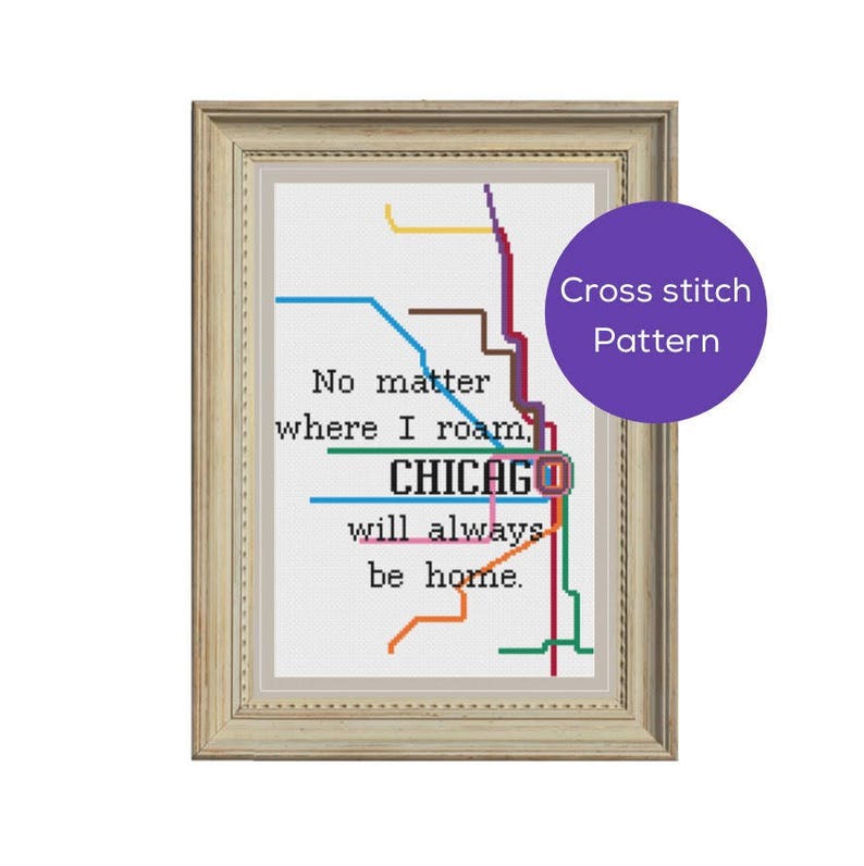 Chicago is Home Cross Stitch Pattern - Etsy