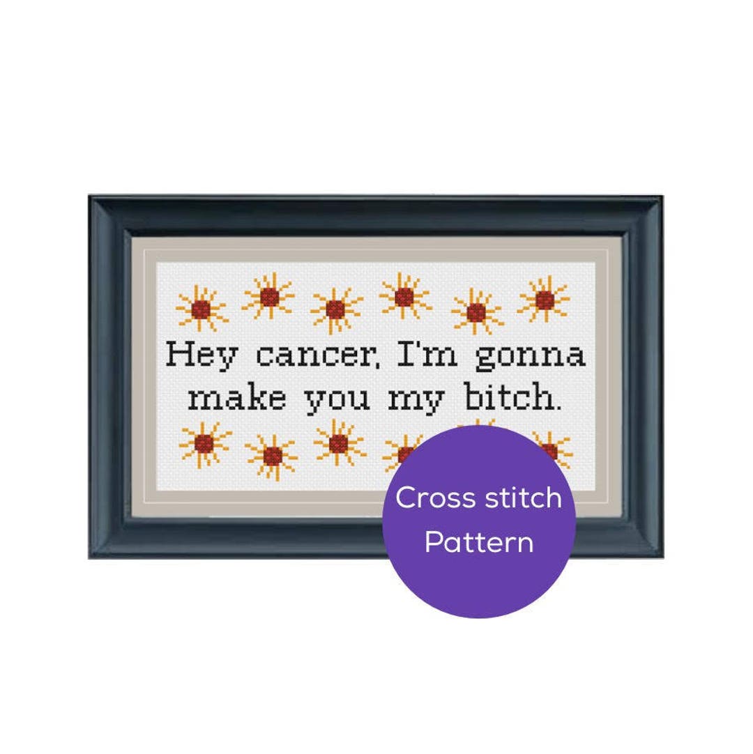 Hey Cancer Cross Stitch Pattern - Etsy