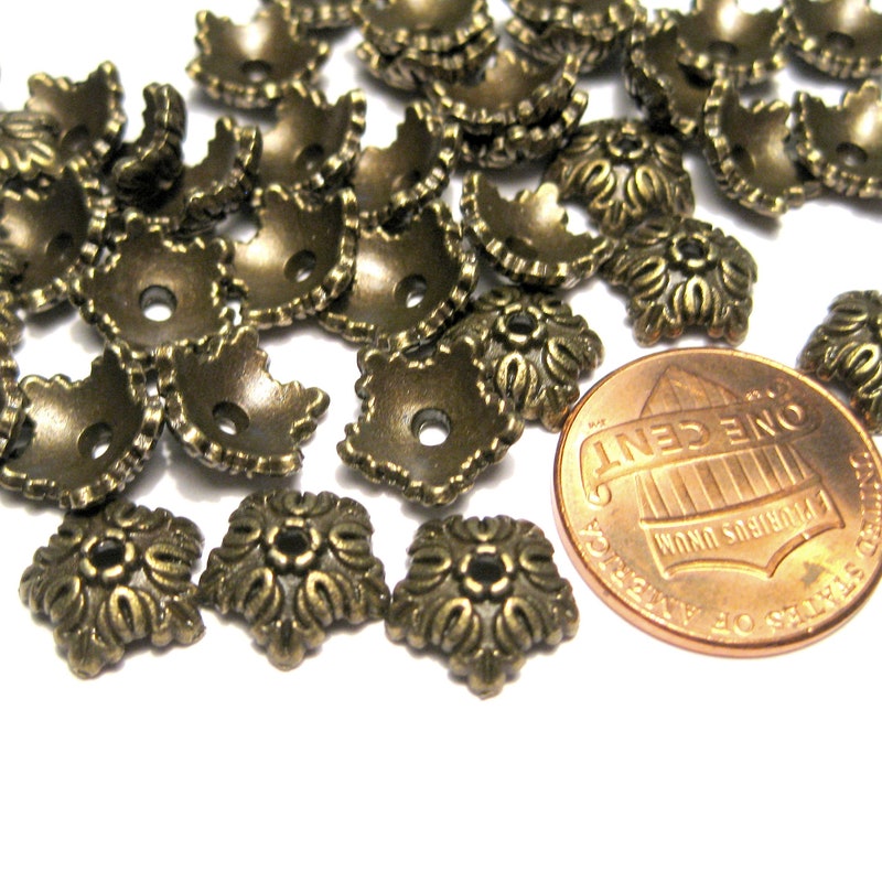 Bronze Bead Caps - Etsy