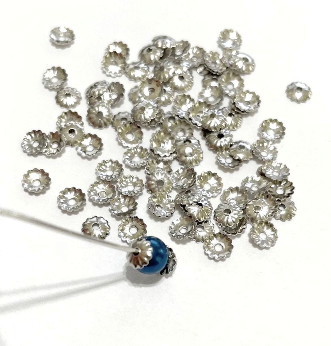 100pcs of Small Bead Caps 5mm Silver Tone(no. BCP371) - Etsy