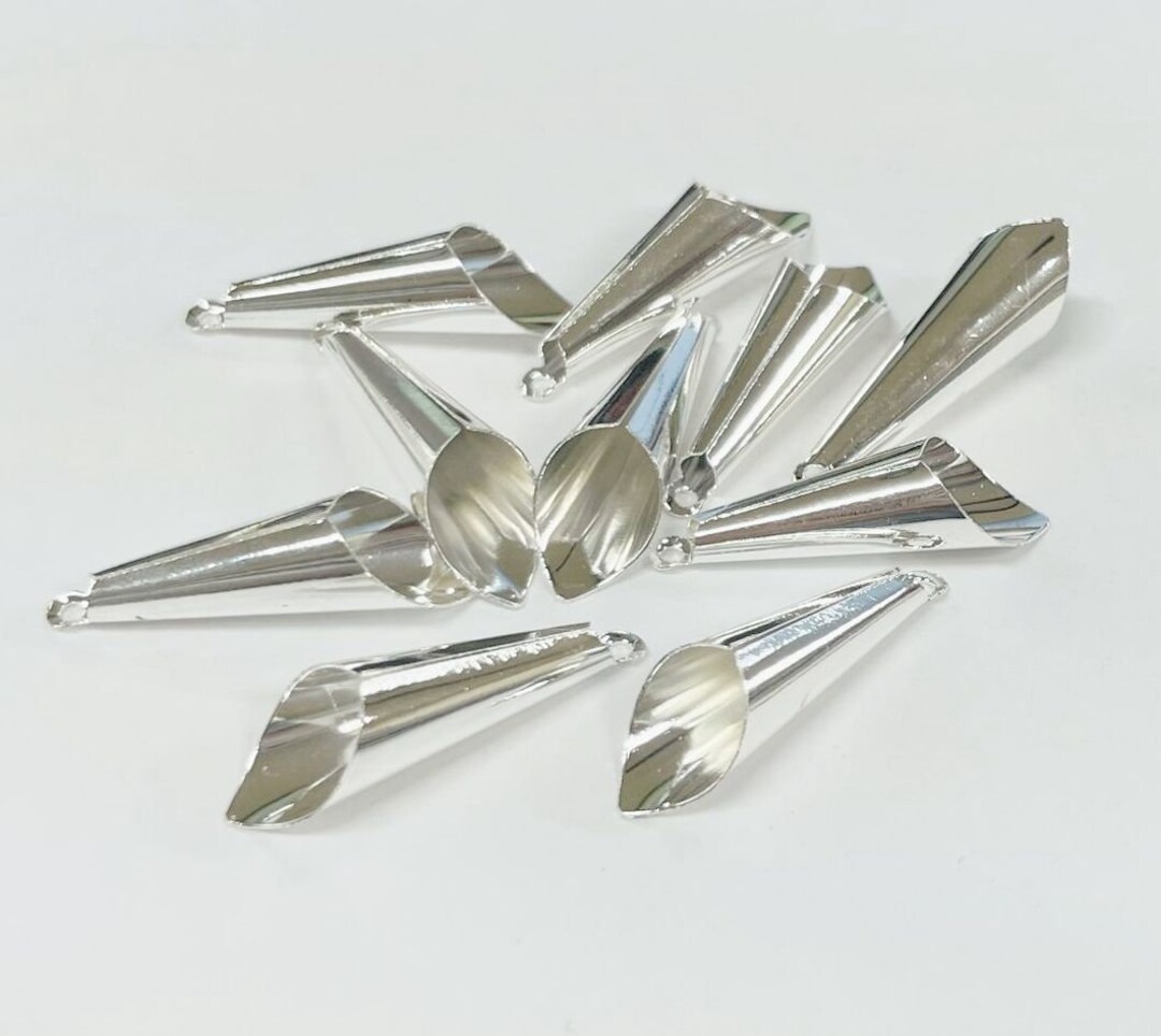 20pcs of Bright Silver Folded Cone Caps Tassel Caps Cone Bead Caps (no. GCP2513A) - Etsy
