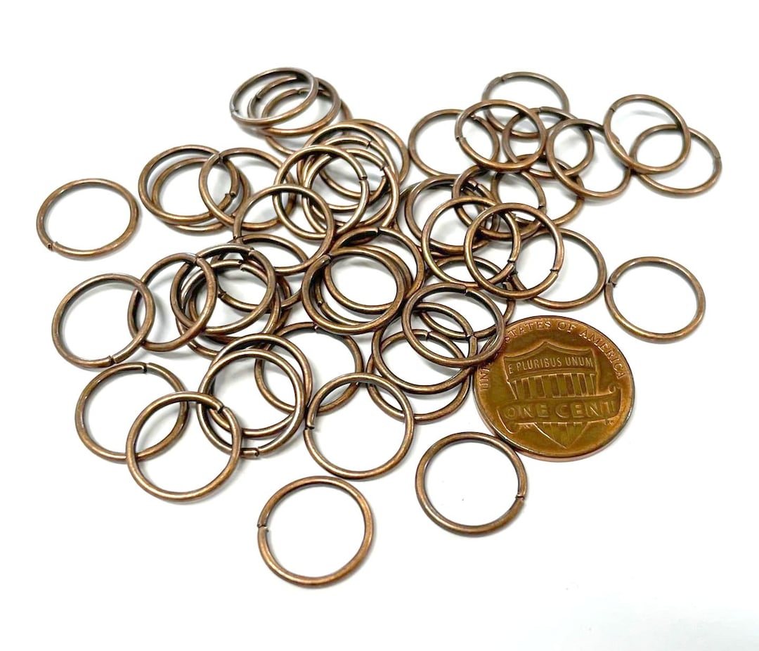 50pcs of Antique Copper Plated Open Jump Ring Link Ring 12mm 18ga(no ...