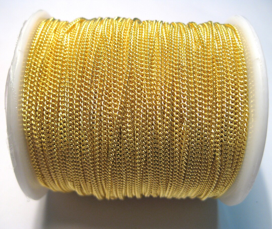 32ft/spool of Gold Tone Plated Iron Twisted Chains Curb Chains 1.6x2 ...