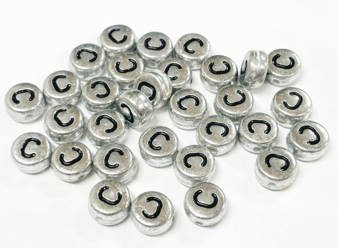 30 Silver Tone Acrylic Letter "c" Spacer Beads (7mm) (no. SL1374) - Etsy