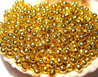 3mm 24k Shiny Gold Tiny Ball Beads Ball Spacer Beads Gold - Etsy