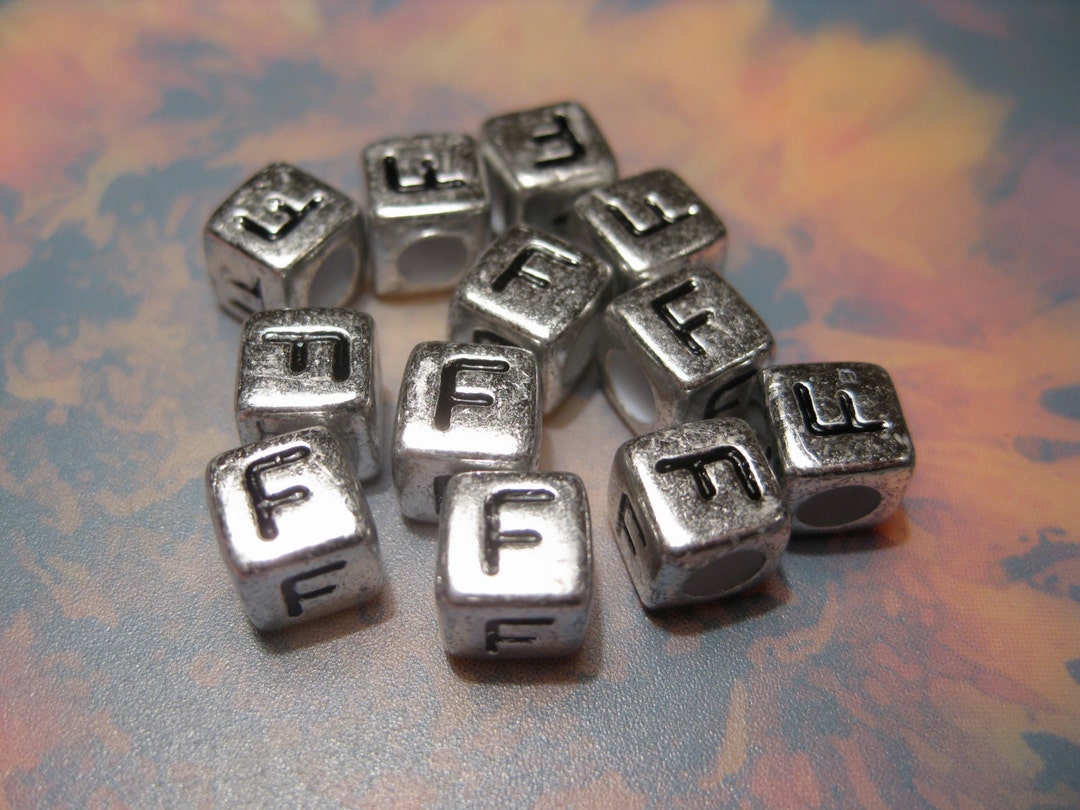 30pcs of Silver Tone Alphabet Letter f Acrylic - Etsy UK