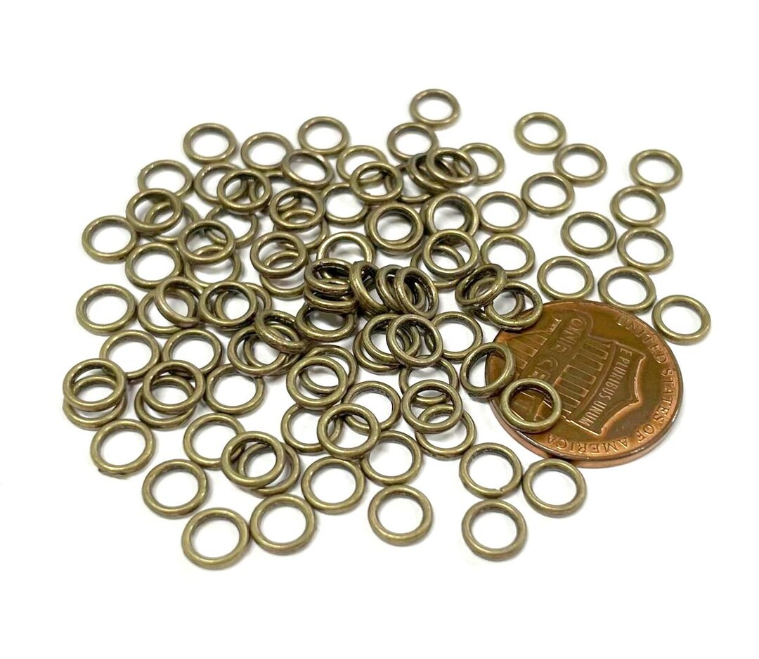 100 Antique Bronze Soldered Jump Rings: 6mm, 17ga (no.br1771) - Etsy