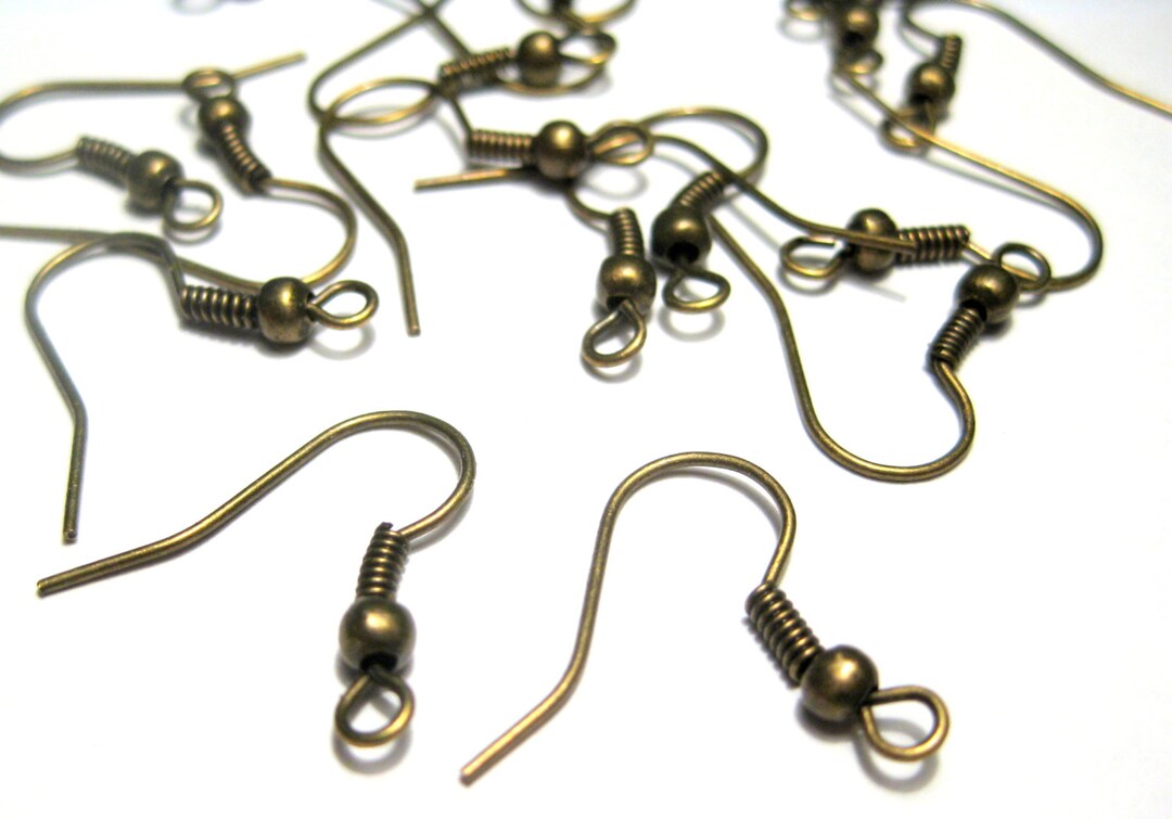 100 Antique Bronze Ear Wire Hooks: 18mm DIY Jewelry Findings(no. EW1220 ...