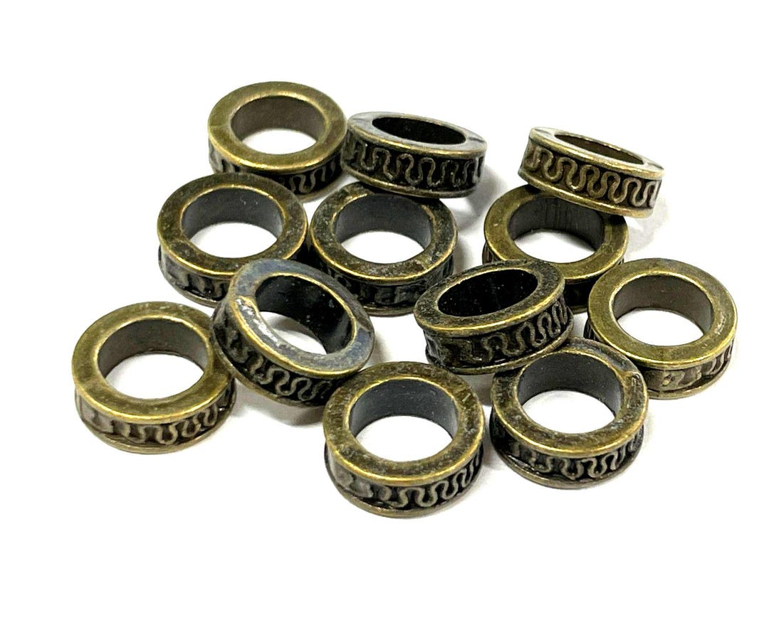 10 Antique Bronze Large Hole Spacer Beads: 10.5mm(no.bzsp529) - Etsy