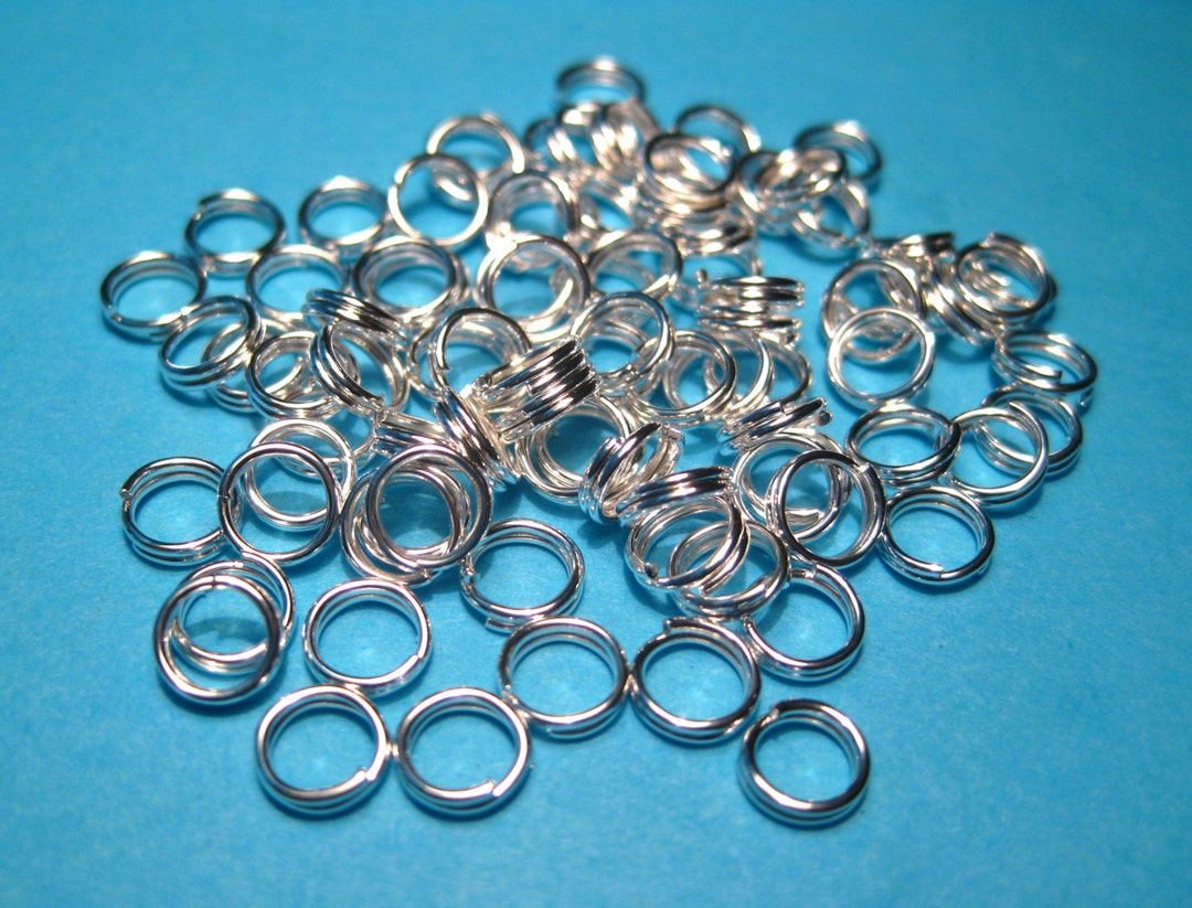 100pcs of Bright Silver Plated Double Loops Split Open Jump Rings 5mm ...