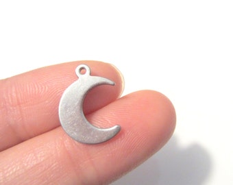 Stainless Steel Crescent Moon Charms Moon Earrings and Pendant Bracelet Pendant Jewellery ...