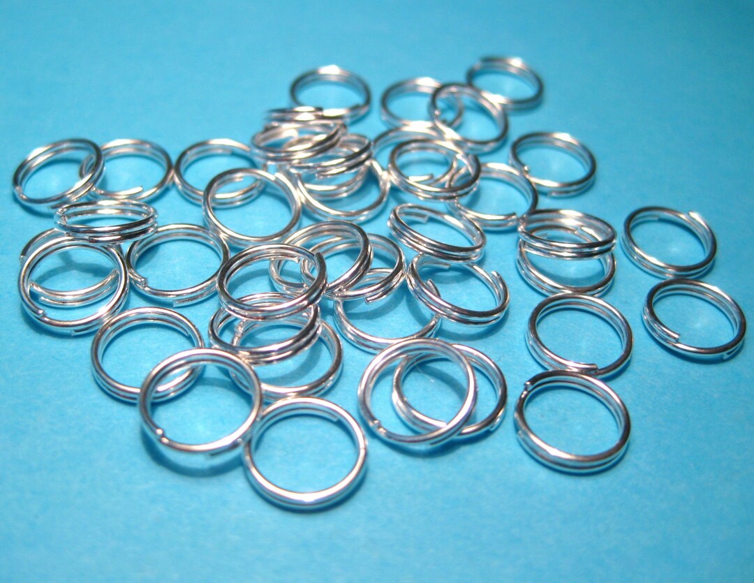 100pcs Bright Silver Plated Double Loops Split Open Jump Rings 8mm (no ...