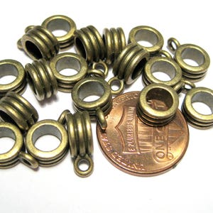 10pcs of Antique Bronze Plated Bails Beads European Charm Style Bail(no ...