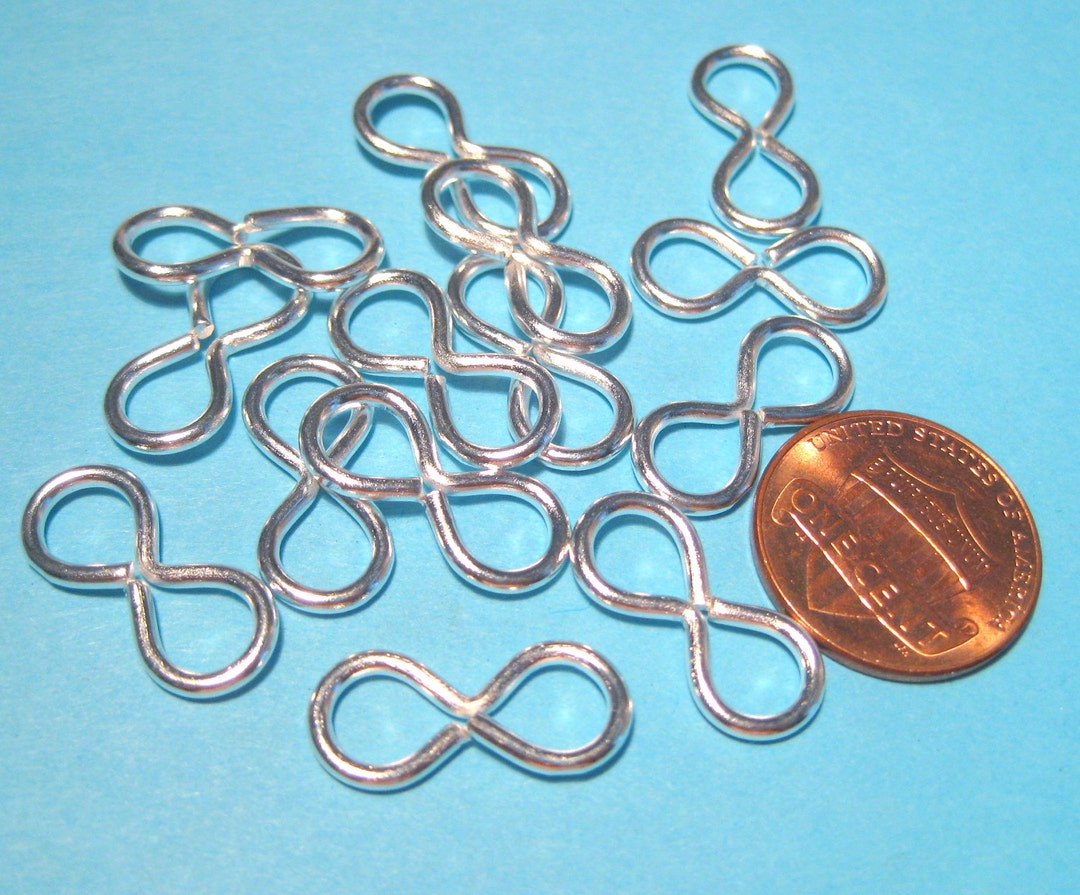 10pcs of Bright Silver Infinity Link Connector Charms 18x8mm(no.cm217 ...