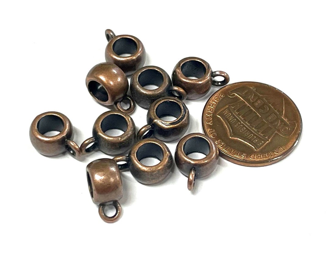 20pcs of Antique Copper Barrel Bails Necklace Bail Metal Pendant ...