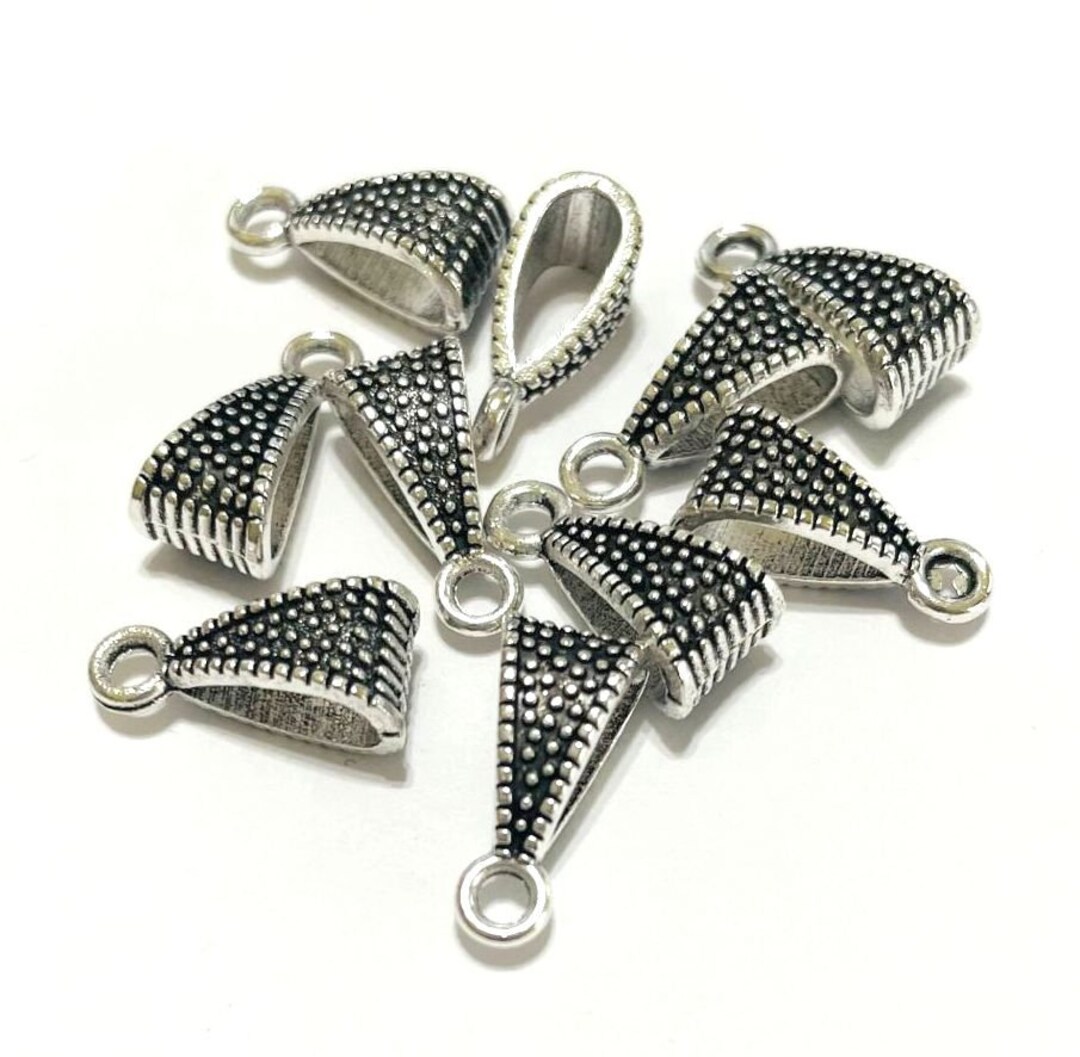 10pcs of Antique Silver Plated Triangle Bails 15x7mm no. ASB1004 - Etsy