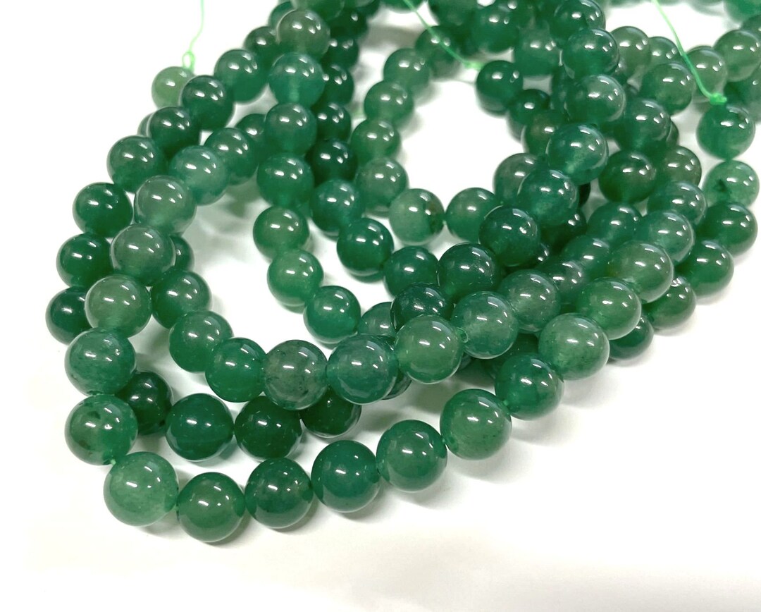 1 Strand of 8mm Round Natural Green Aventurine Gemstone Beads(no.gs1715 ...