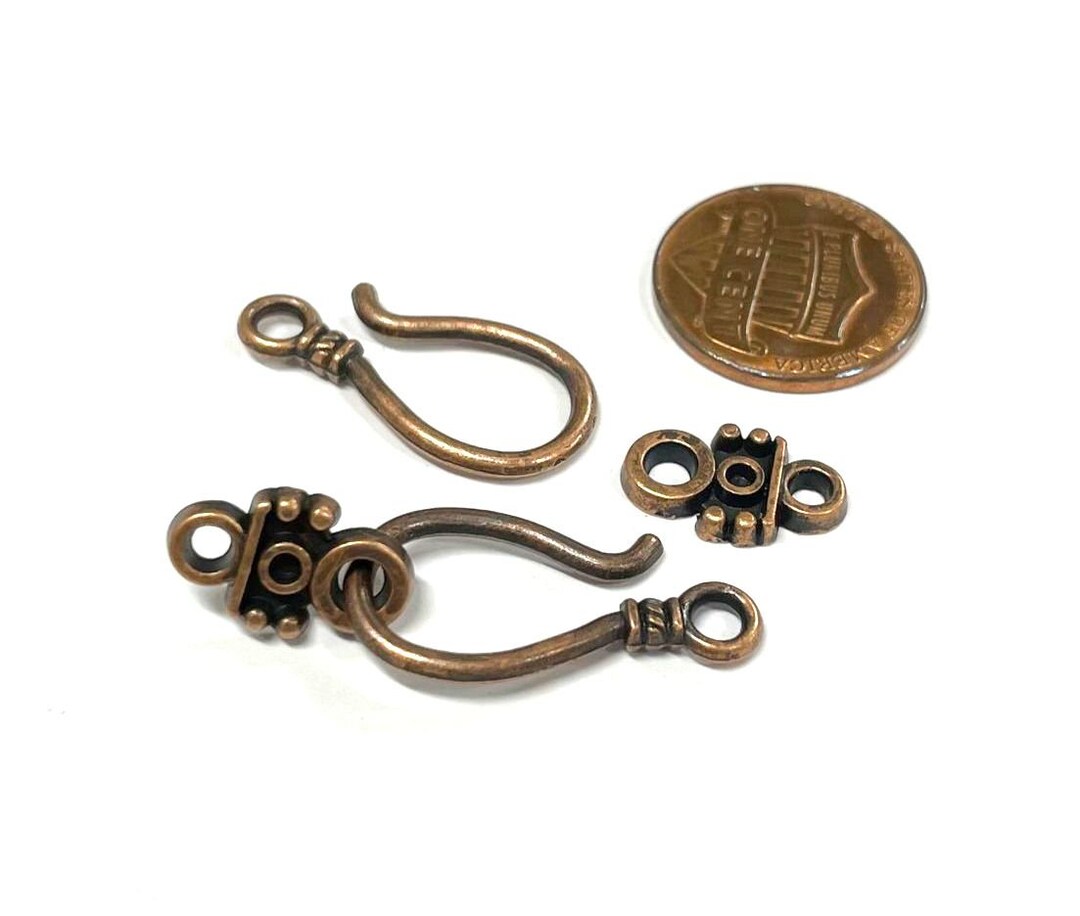 6 Sets of Antique Copper Hook and Eye Clasps Toggle Claspsno. TGCLS822 ...