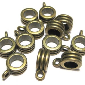 10pcs of Antique Bronze Plated Bails Beads European Charm Style Bail(no ...