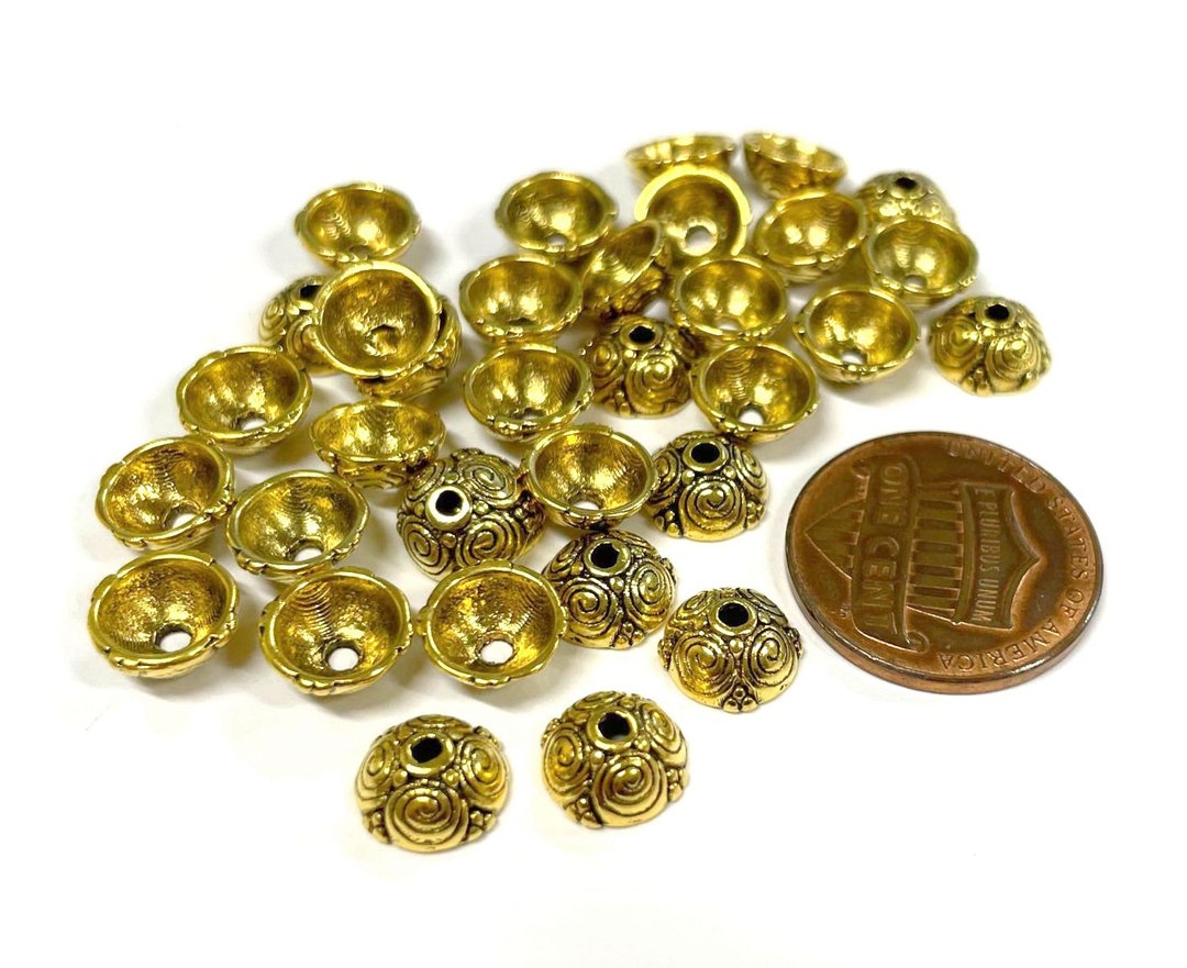 30pcs of Antique Gold Bead Caps 8mmno.gbc1098 - Etsy
