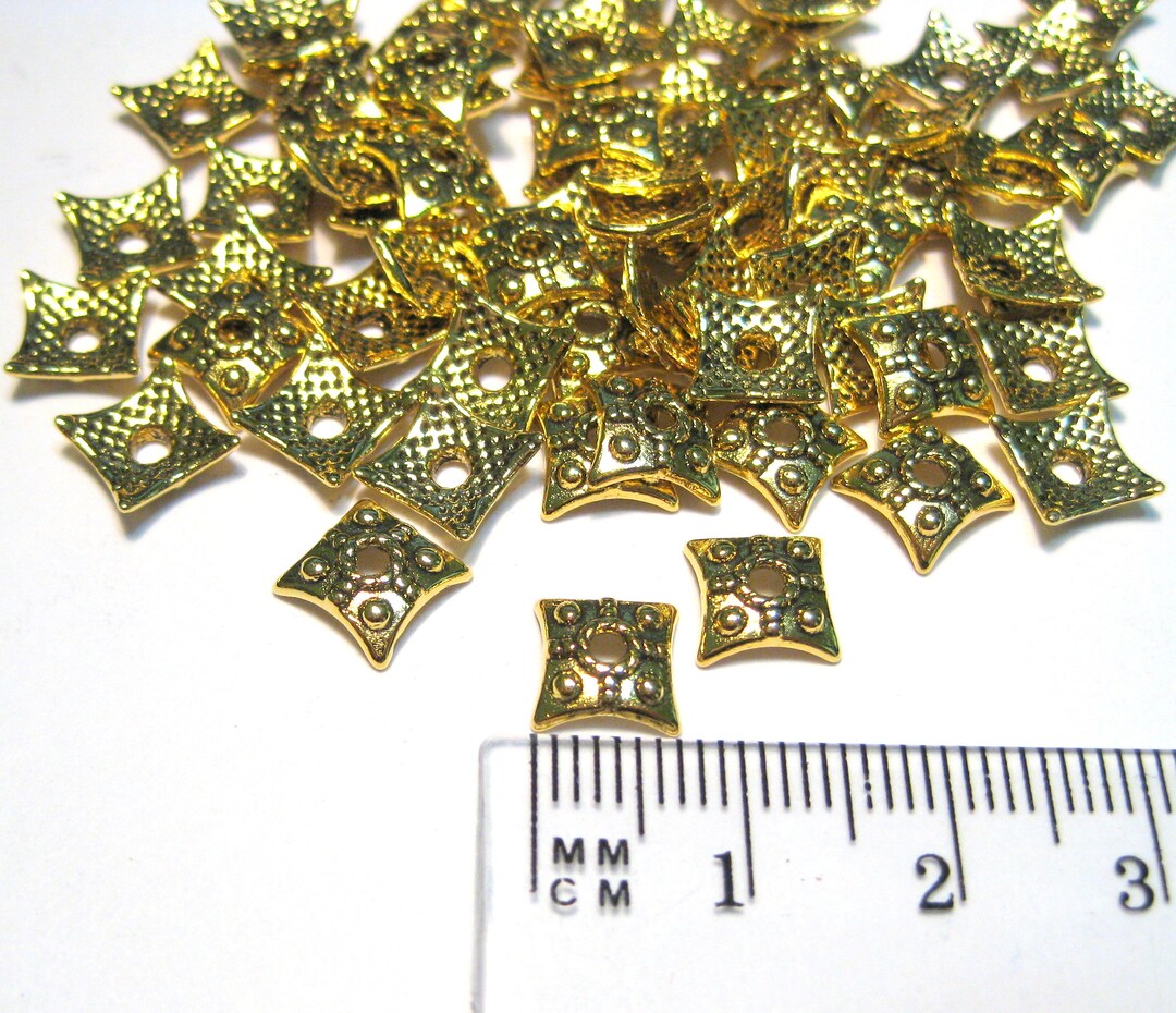 100pcs of Antique Gold Square Bead Caps 7x1.5mmno. GCP1092 - Etsy