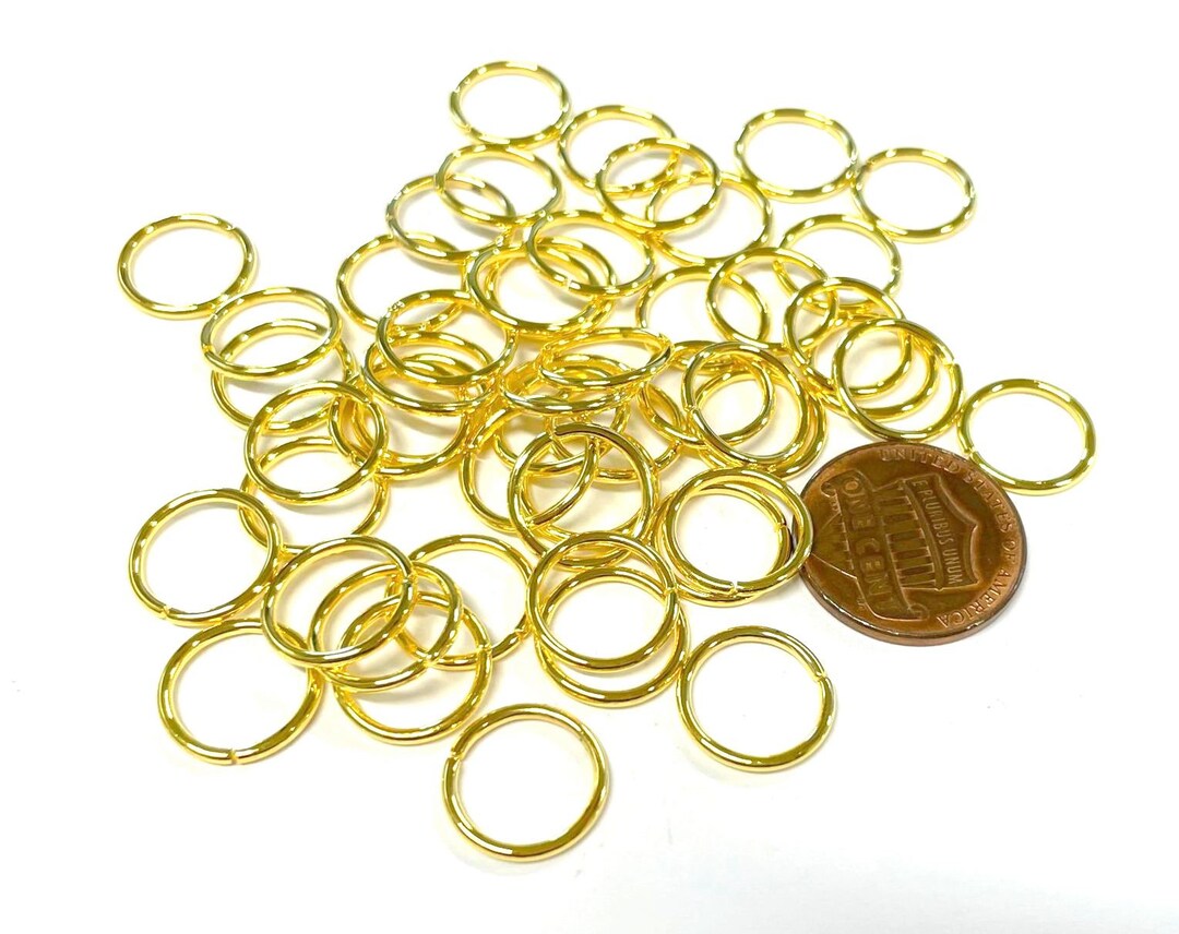50pcs of Gold Tone Plated Open Jump Ring Link Ring 12mm 18ga(no. JR2129 ...