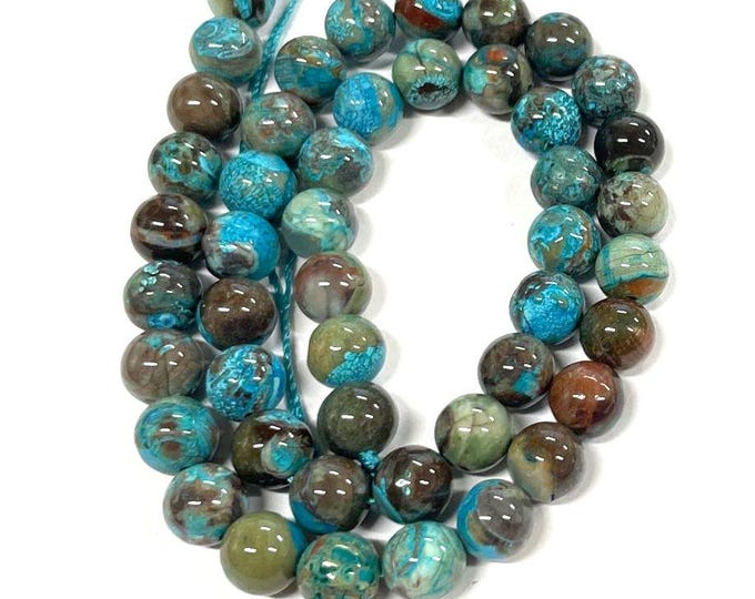 1 Strand of Natural Blue Ocean Jasper 8mm Round Natural Stone Beads (no ...