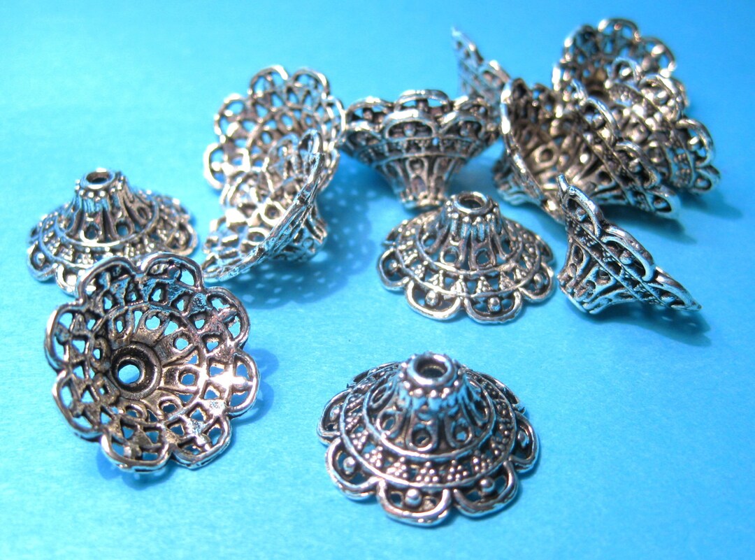 10pcs Antique Silver Plated Large Bead Caps 18mm Cone Cap(no. 367) - Etsy